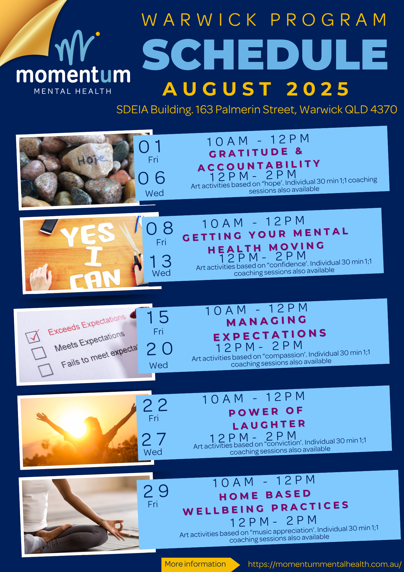 What’s On & Events – Momentum Mental Health